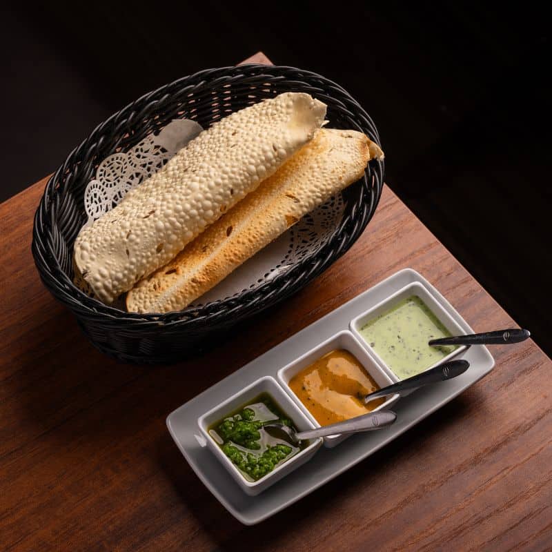 Order Crispy Papadom Served with Chutney | Royal Spice